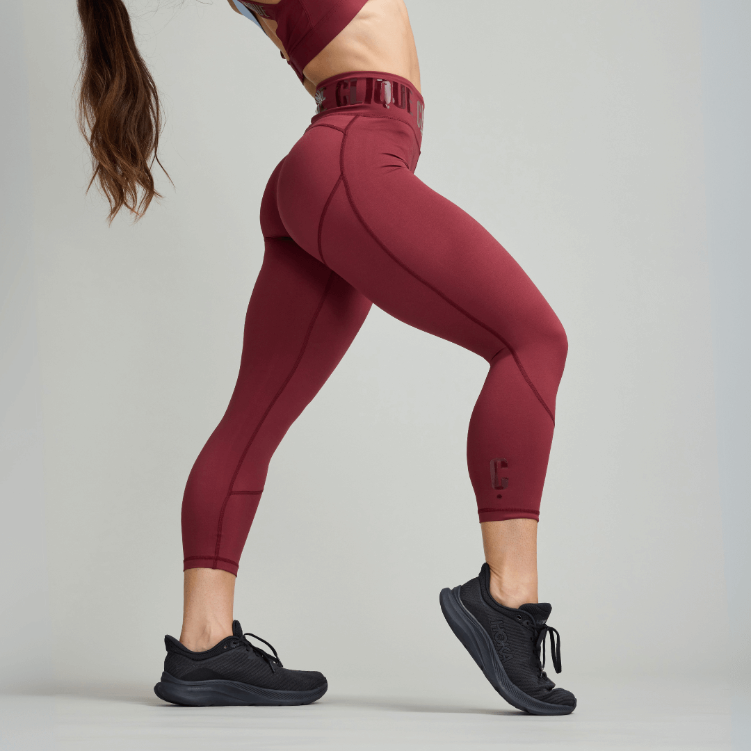 CLQ Power 7/8 Compression Tights - Oxblood – CLIQUE Fitness