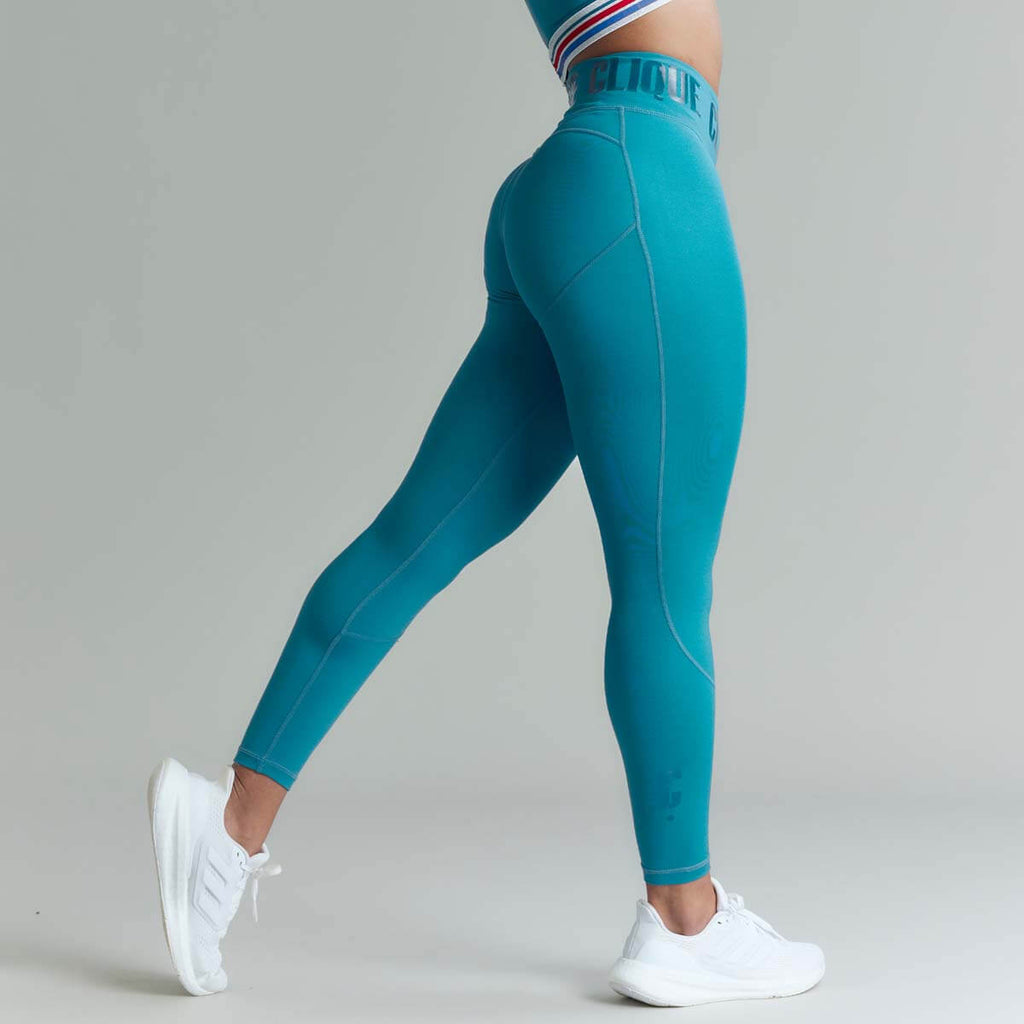 CLQ Power Compression Tights - Teal – CLIQUE Fitness
