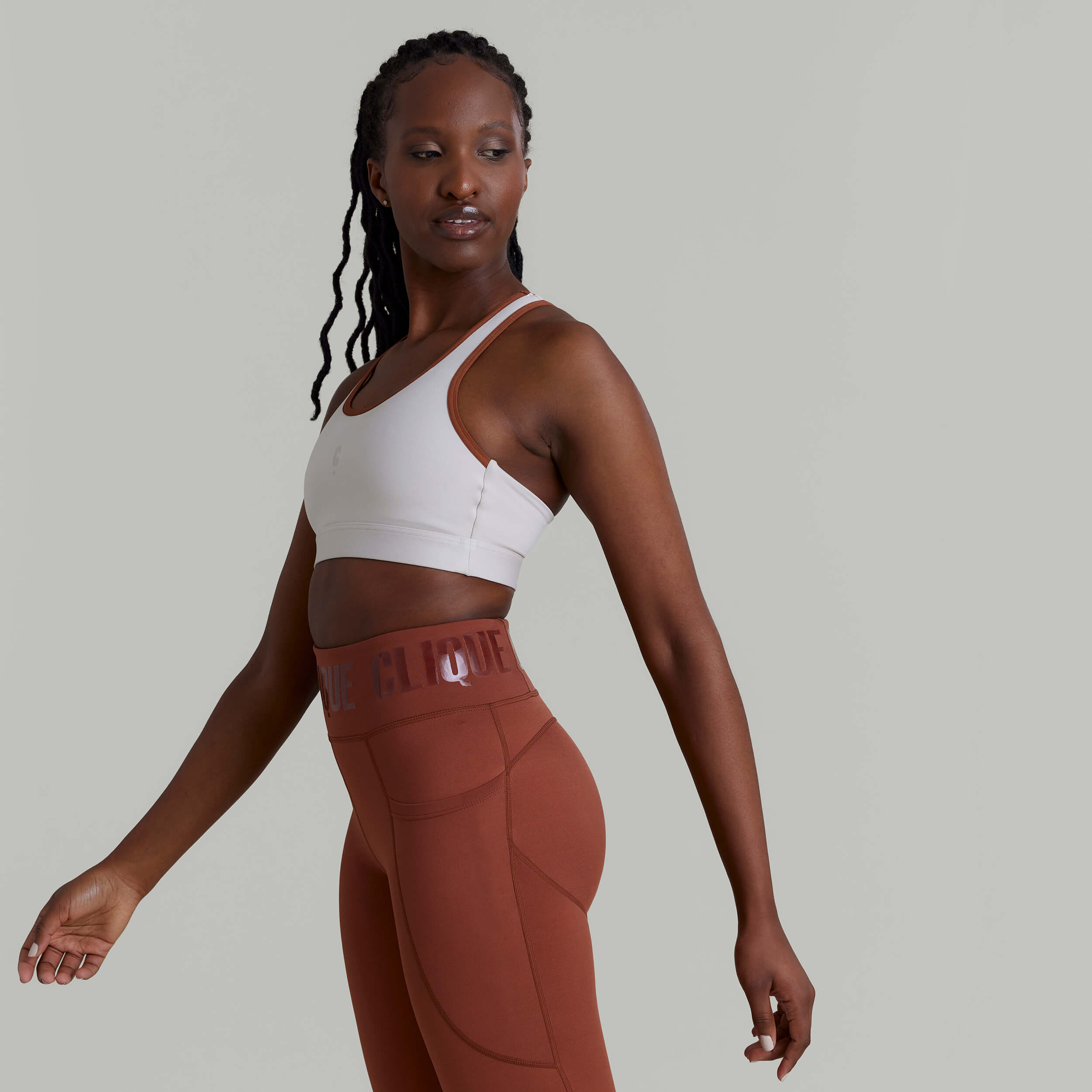 CLQ Racer Back Bra - Bone – CLIQUE Fitness
